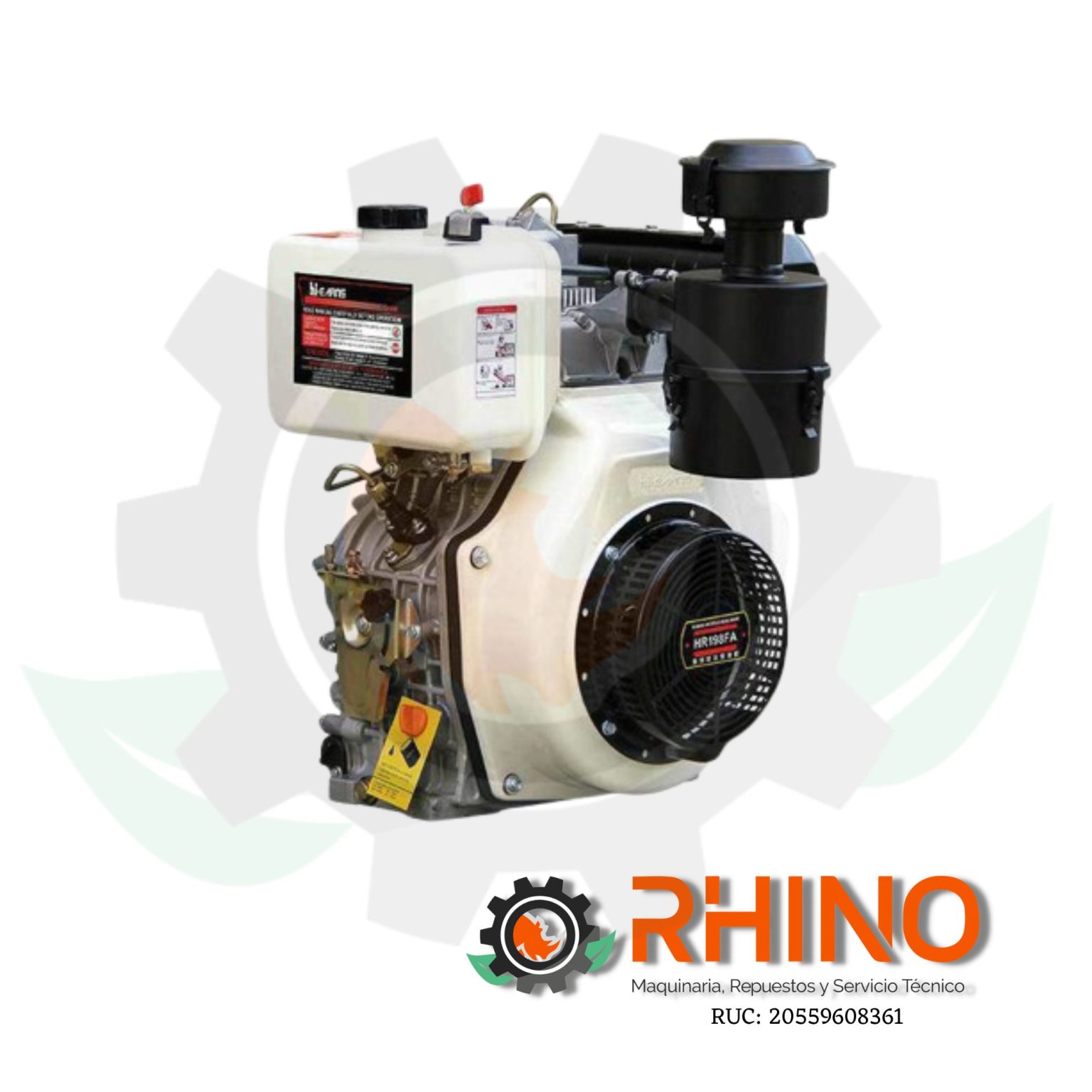 MOTOR DIESEL 15 HP REFIGERADO POR AIRE HIEARNS HR198FAE – Rhino Ingenieria
