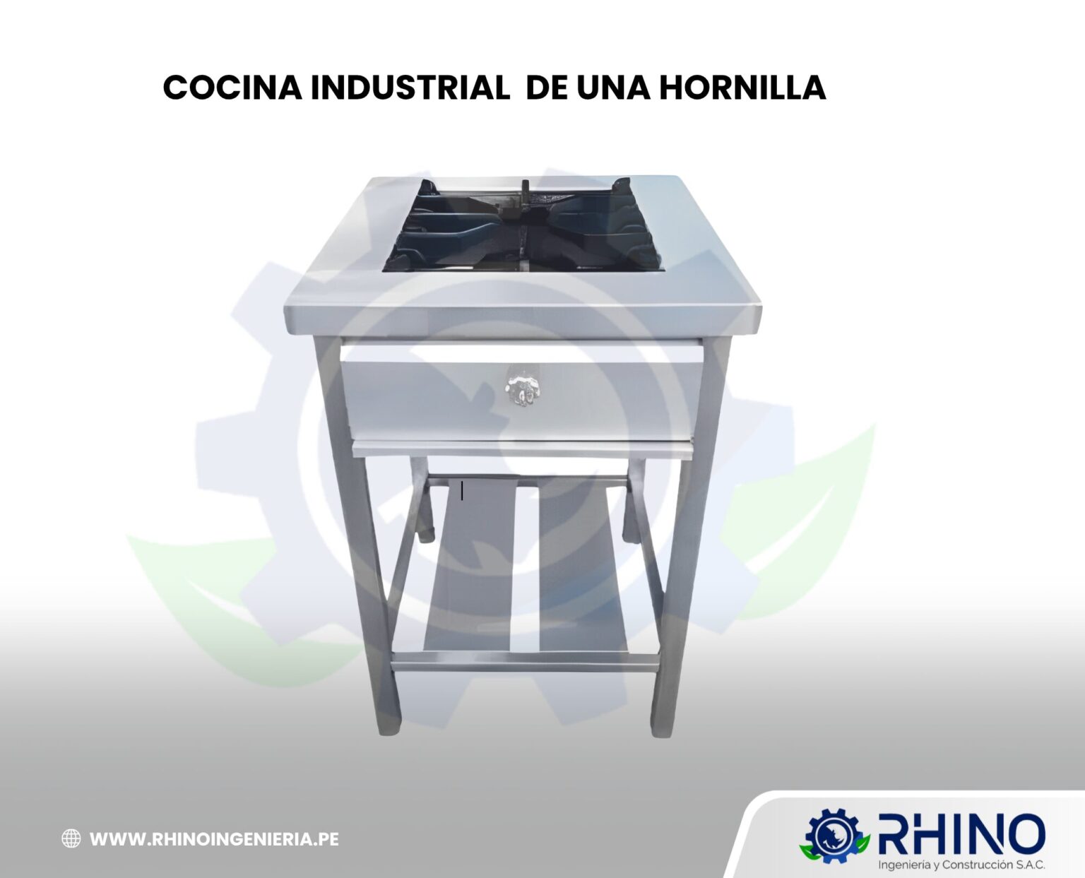 COCINA INDUSTRIAL DE UNA HORNILLA CI1H40 – 201 – Rhino Ingenieria